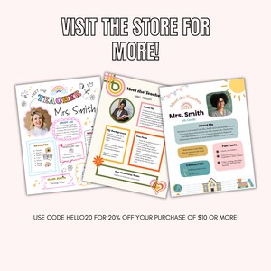 Retro Meet the Teacher, Teacher Template, Back to School Flyer, Teacher ...