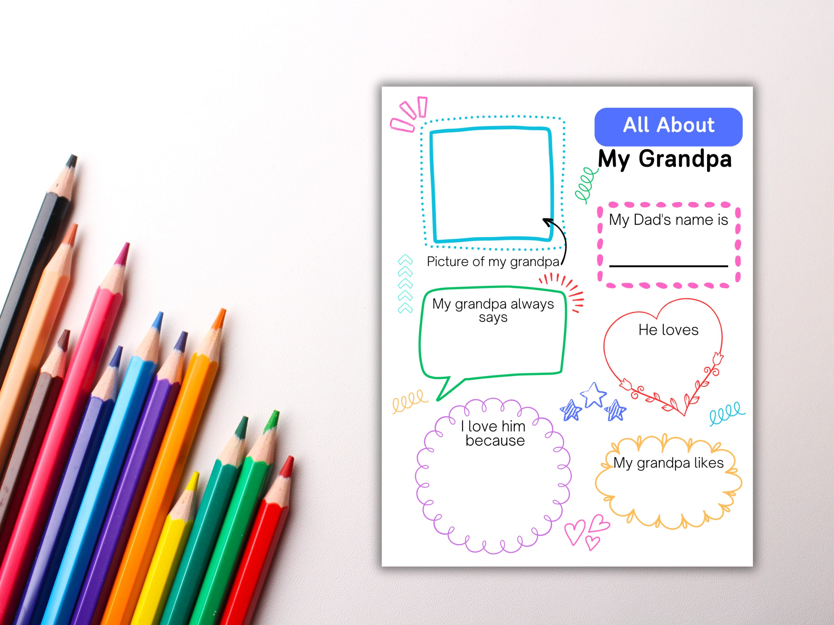 All About Grandpa Printable, Fathers Day Gift, Funny Fathers Day, Gift ...