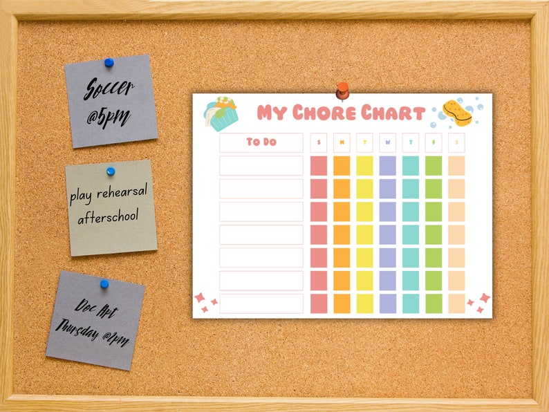 Kids Chore Chart, Chore Chart for Kids, Chore Checklist, Chore Chart ...