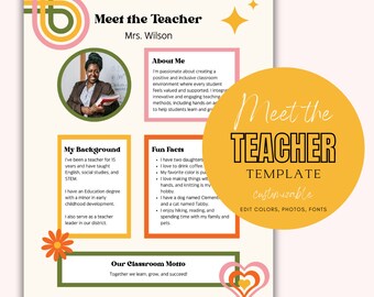Meet the Teacher Template Back to School Flyer Teacher Introduction ...