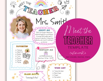 Meet the Teacher Template Back to School Flyer Teacher Introduction ...
