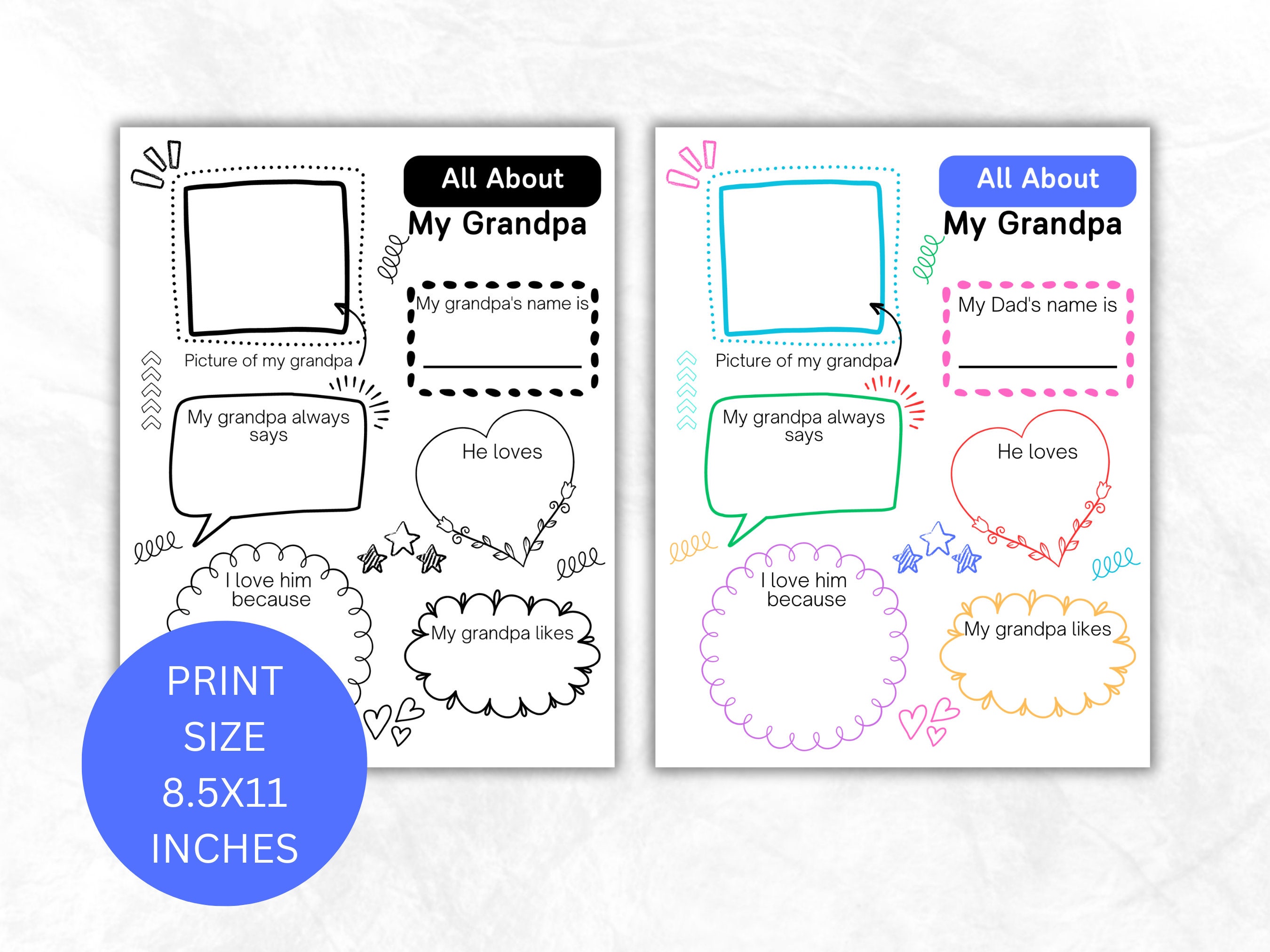 All About Grandpa Printable, Fathers Day Gift, Funny Fathers Day, Gift ...
