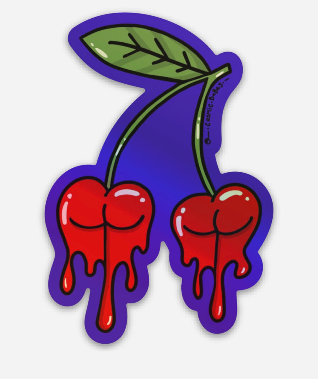Cherry Bum Sticker - Etsy