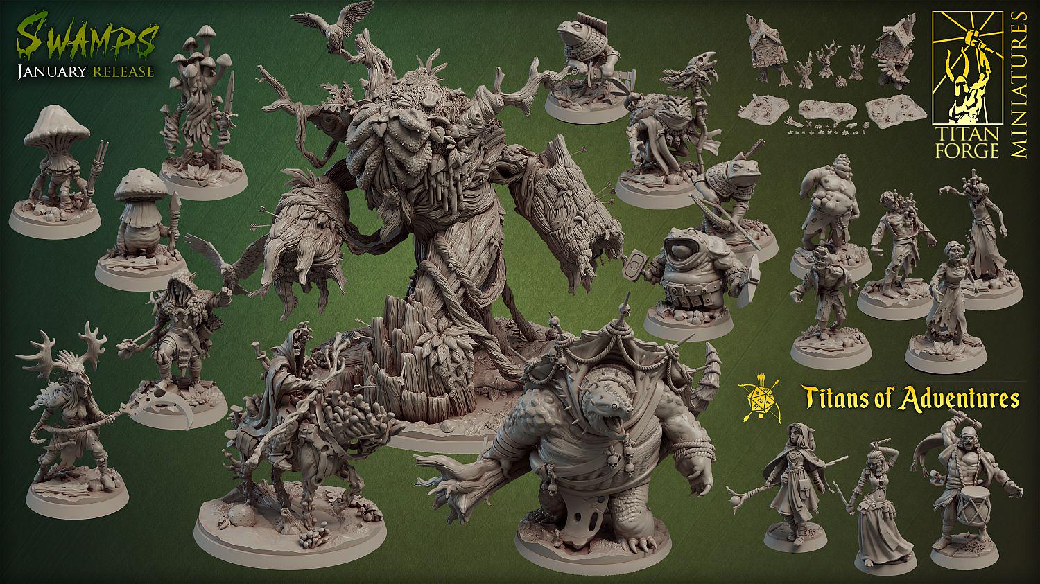 Swamps STL Bundle | Titanforge 3D Print Files | Swamp Monsters, Terrain ...