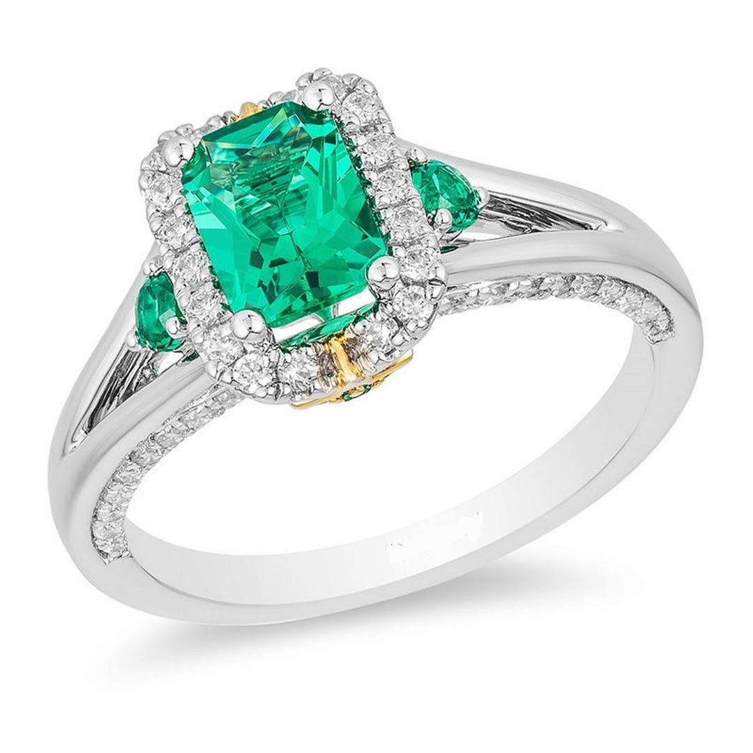 Enchanted Disney Tinker Bell Emerald-cut Green Topaz and Diamond Star ...