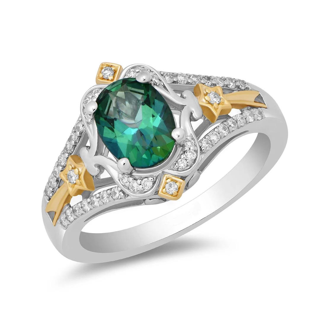 Enchanted Disney Tinker Bell Inspired Diamond Engagement Ring Exquisite ...