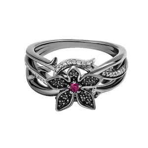Enchanted Disney Belle Stranger Things Demogorgon Ring Disney Black ...