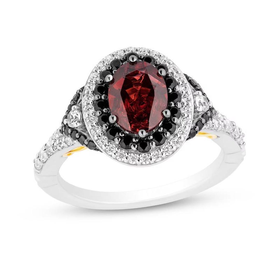 Enchanted Disney Villains Evil Queen Oval Garnet and Diamond Frame ...