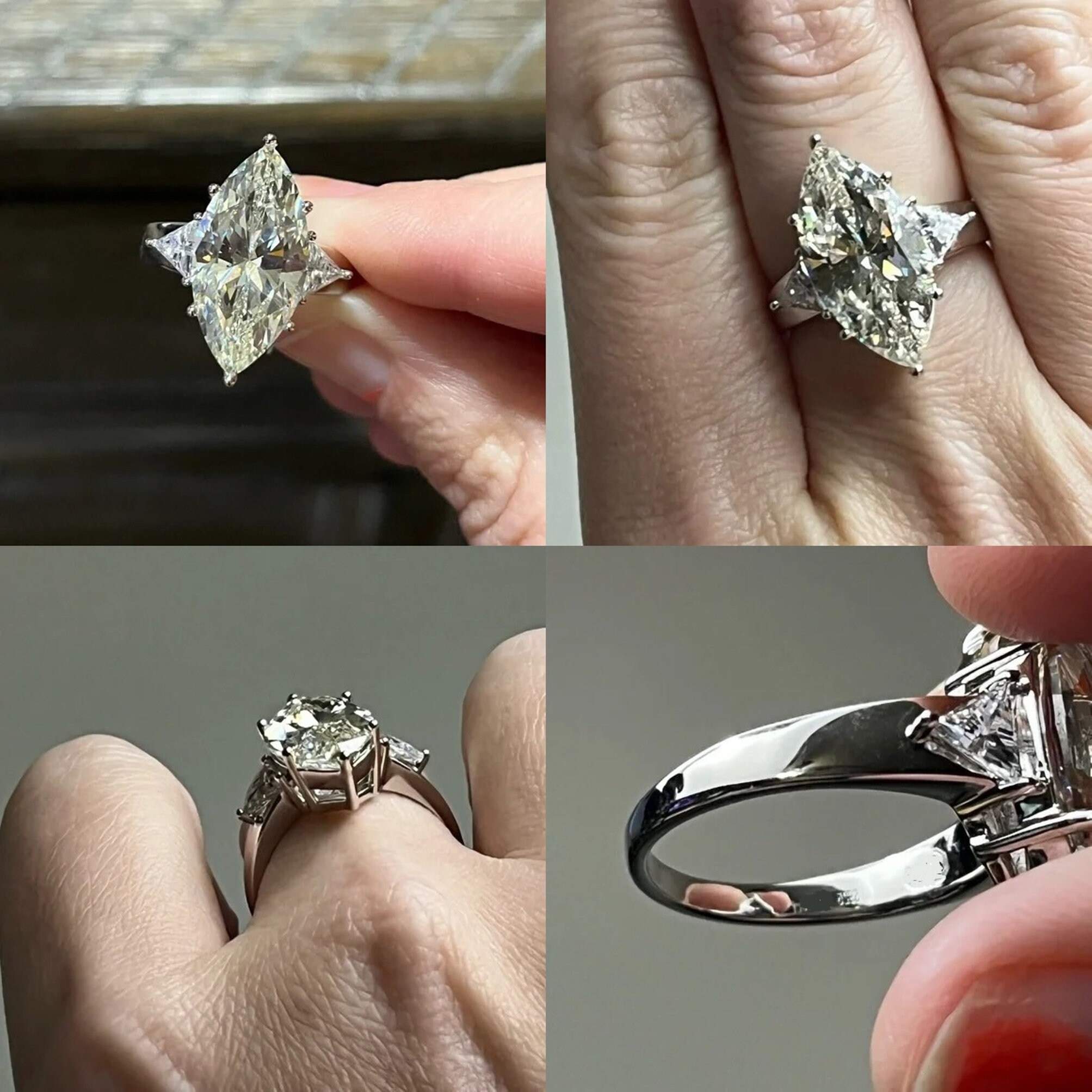 Harry Winston Inspired Marvellous Marquise Cut Diamond Engagement Ring ...