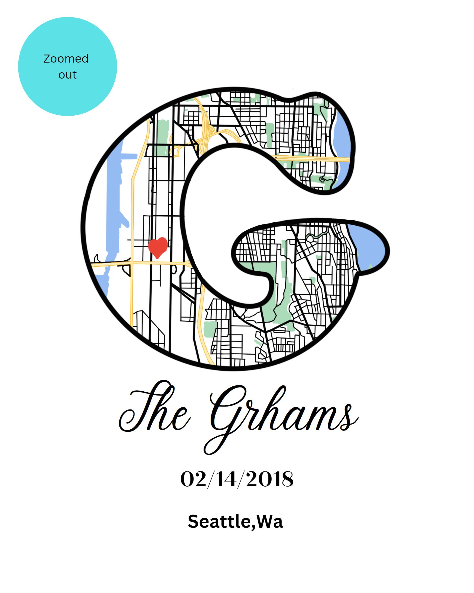 Custom Maps, Digital Print, Custom Map Digital Prints, Wedding Gift ...