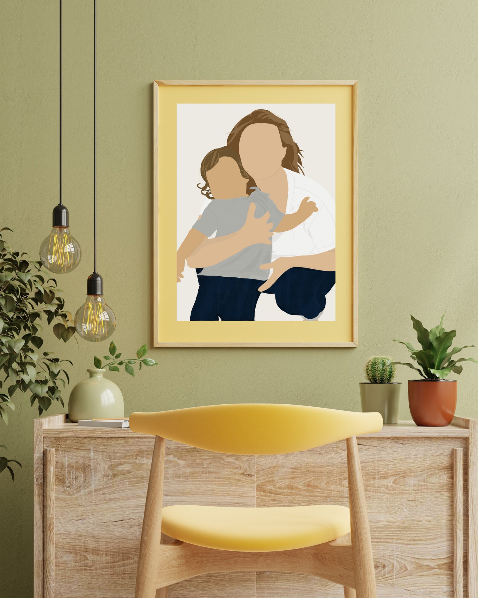 Faceless Portrait, Faceless Drawings, Custom Faceless Portrait ...