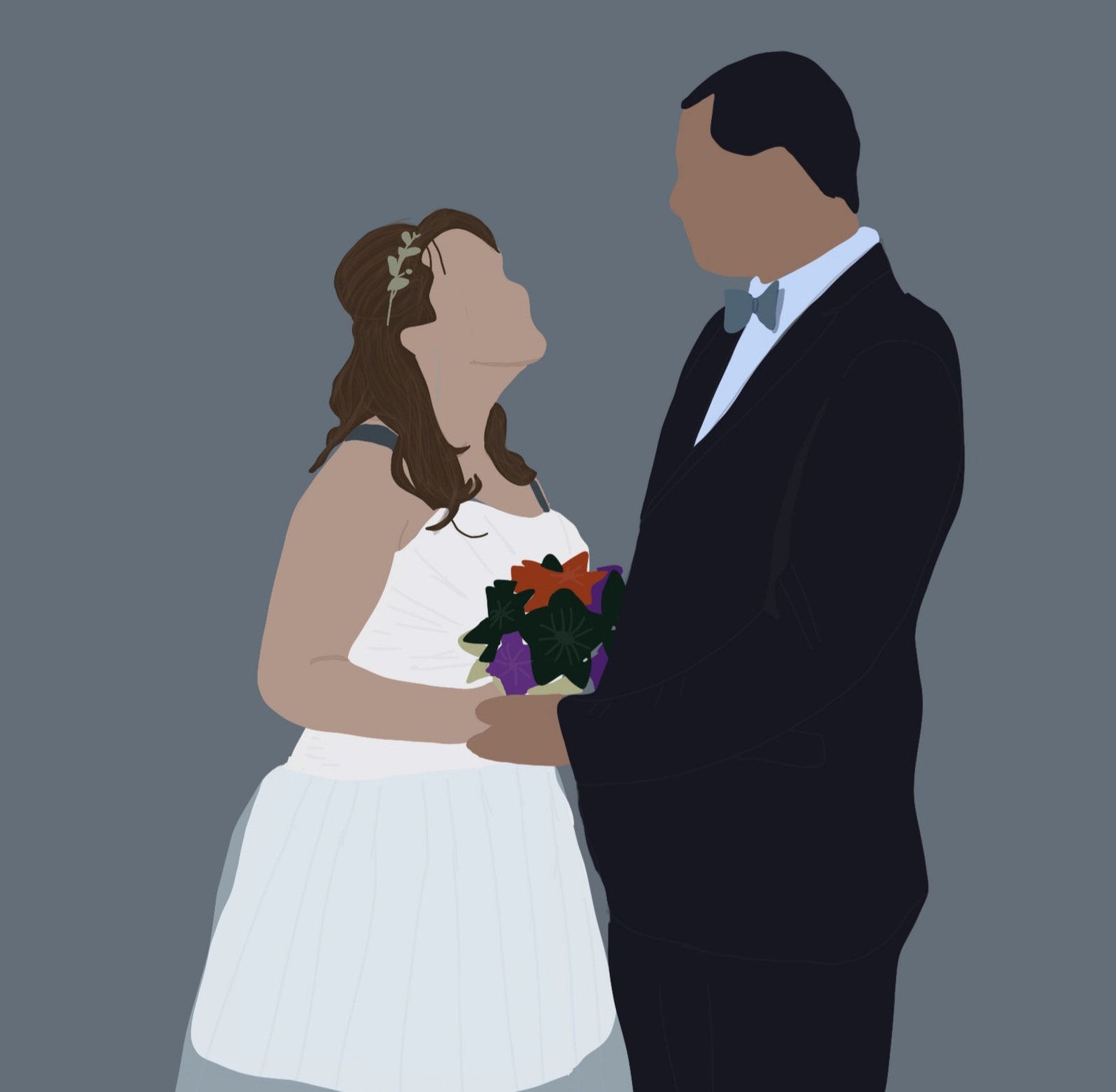 Faceless Portrait, Faceless Drawings, Custom Faceless Portrait ...