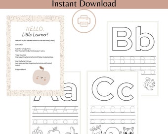 Alphabet Tracing Worksheets A-Z / ABC Tracing Workbook /handwriting ...