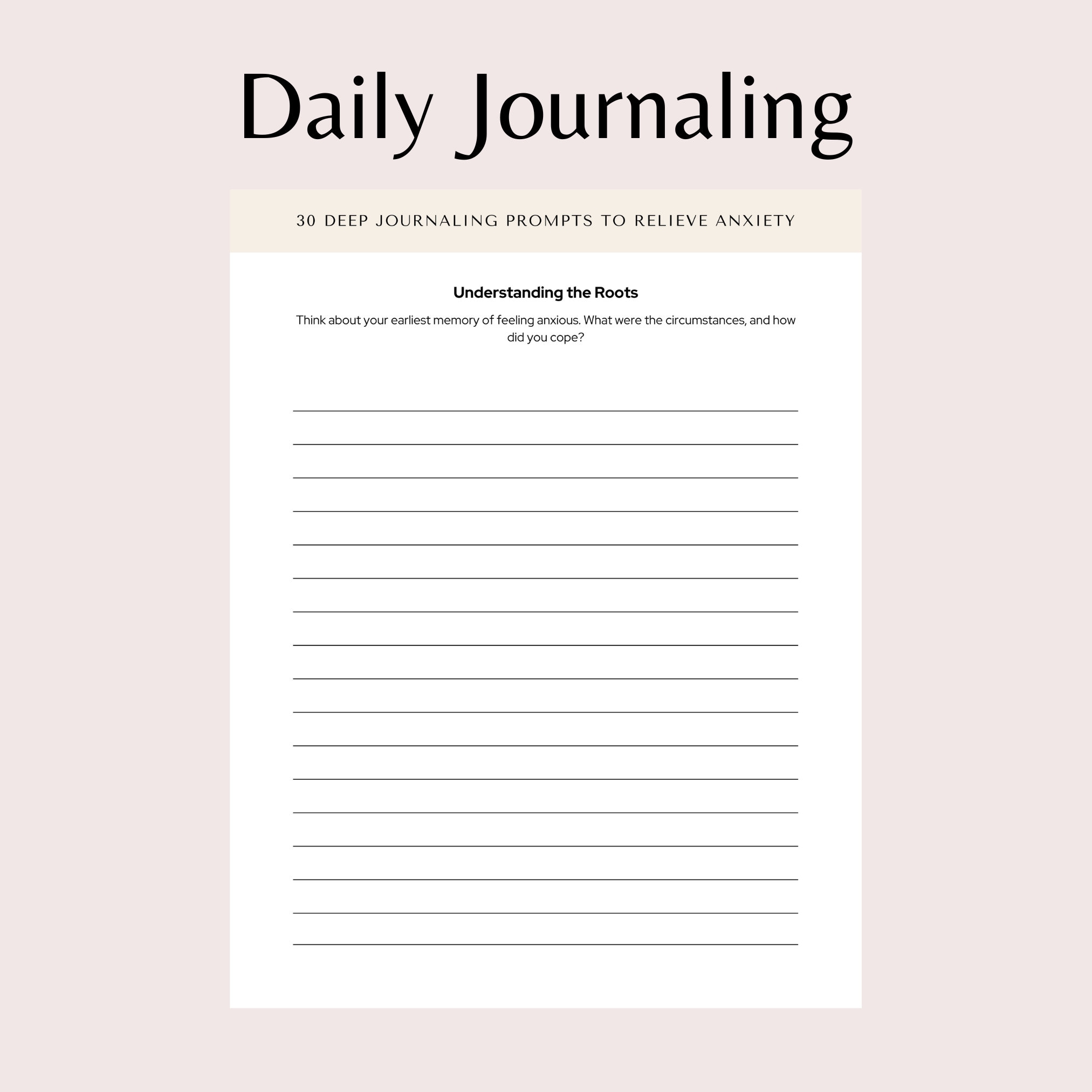 Mental Health Journal, Printable Anxiety and Depression Workbook ...