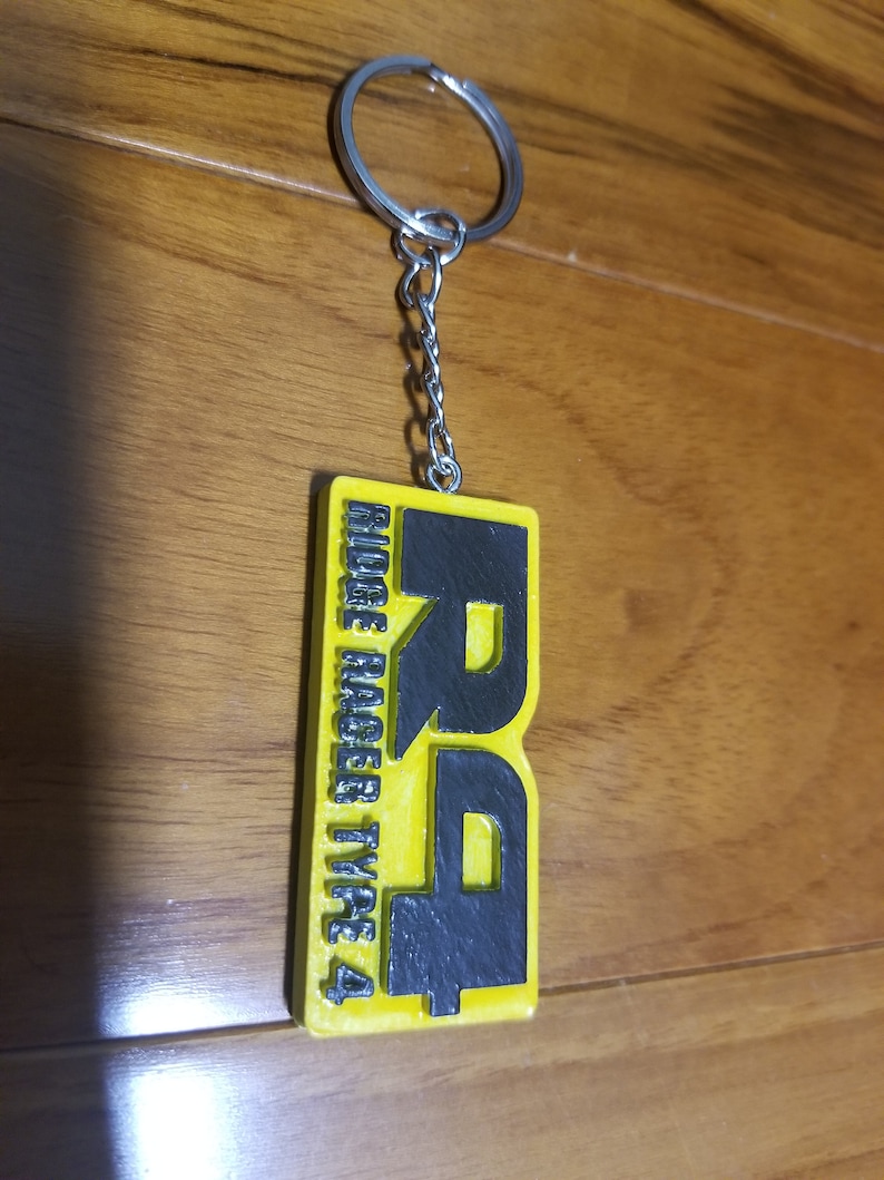 3D Printed Ridge Racer Type 4 Logo Keychain (yellow/black) - Etsy