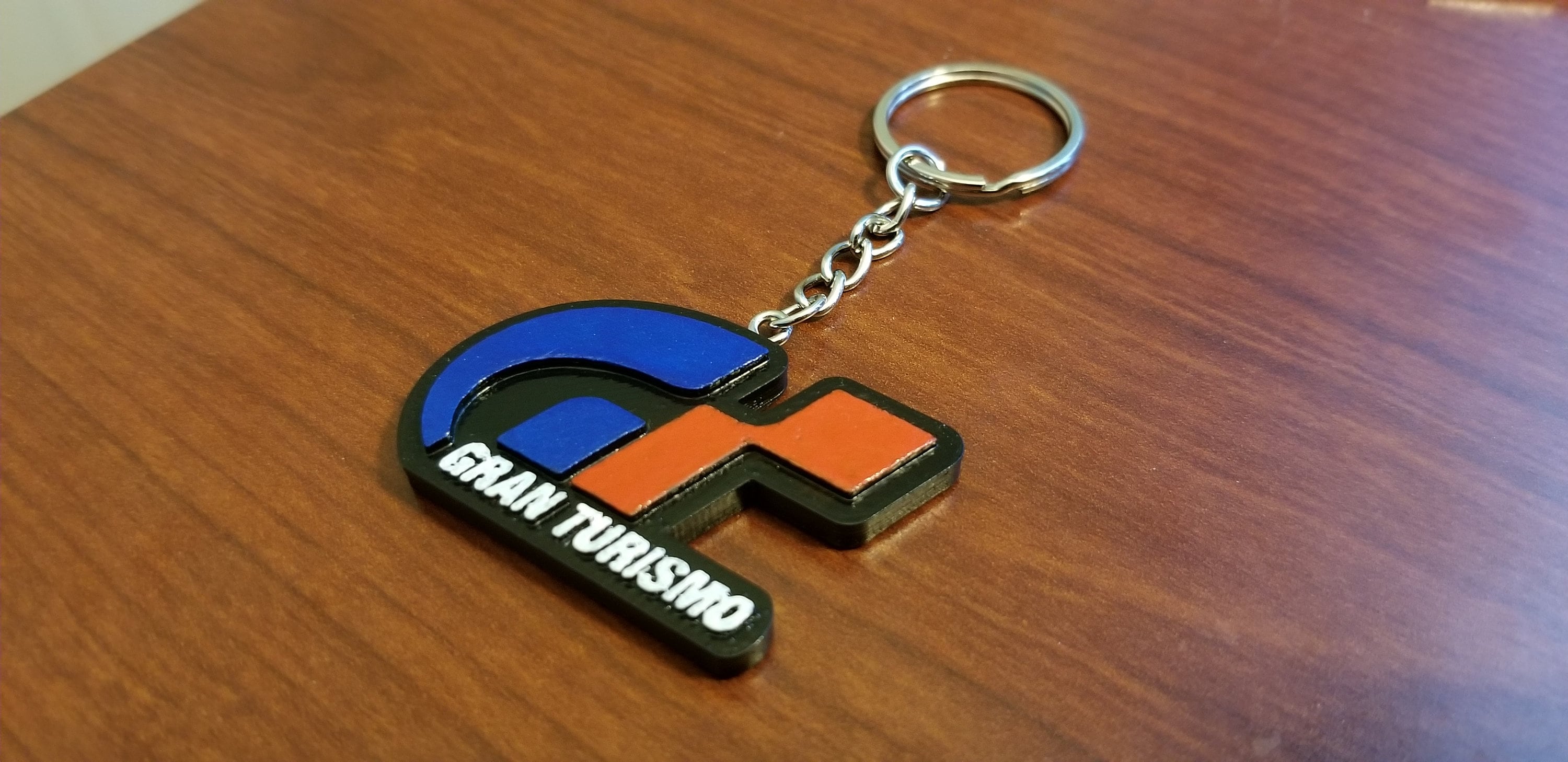 3D Printed Gran Turismo Logo Keychain black/blue & Red - Etsy