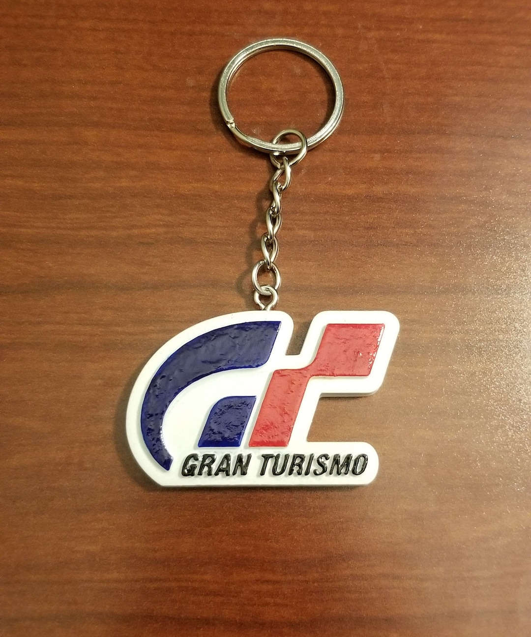3D Printed Gran Turismo Logo Keychain white/blue & Red - Etsy