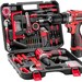 85 Pcs Household Tool Set With 12V Power Drill, Cordless Drill Tool Kit ...