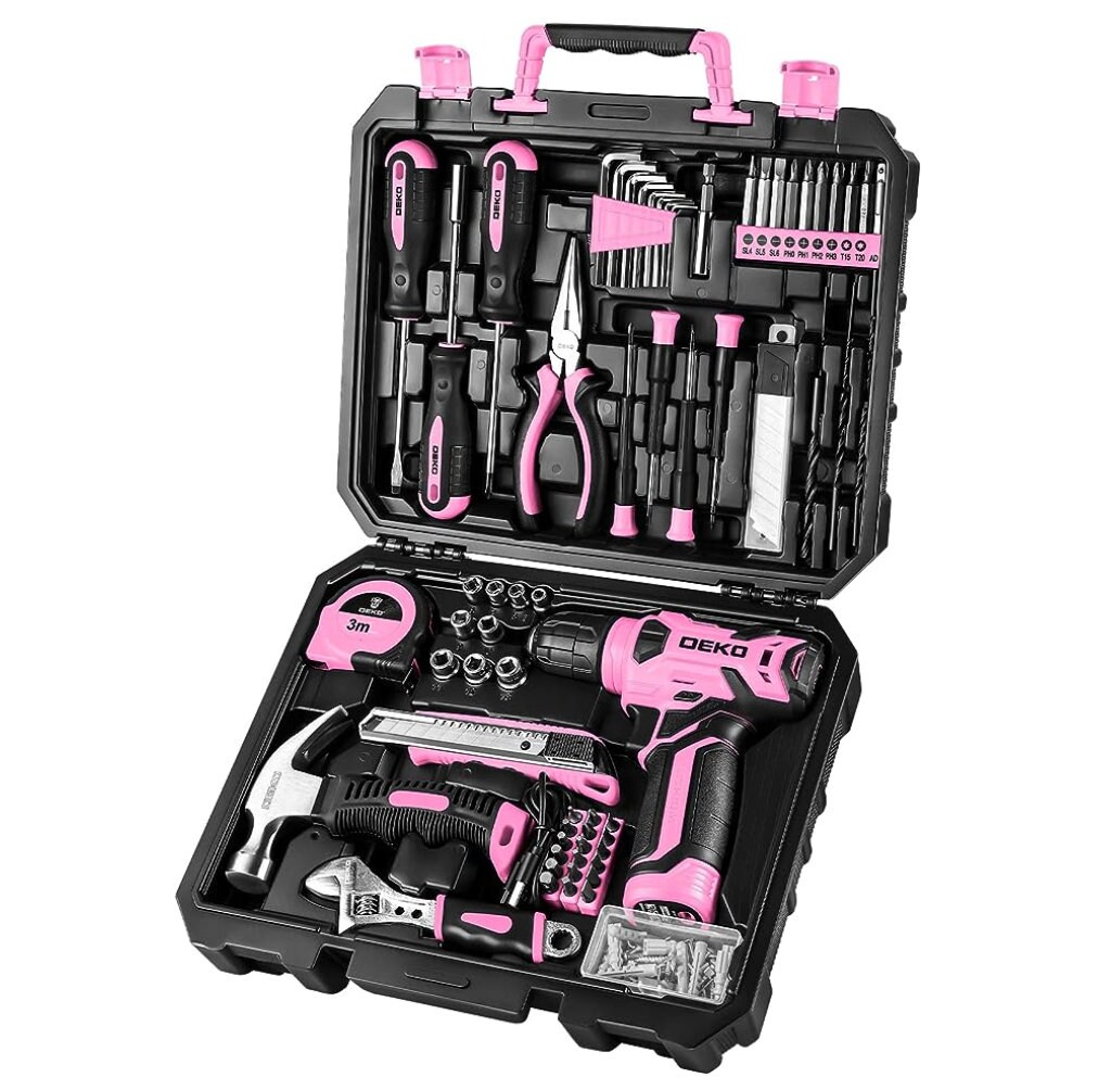 126 Pcs Pink Drill Set Tool Set With 8V Pink Cordless Drill Home Tool Kit With Drill Hand Tool Kits for Women Gift for Her Etsy UK