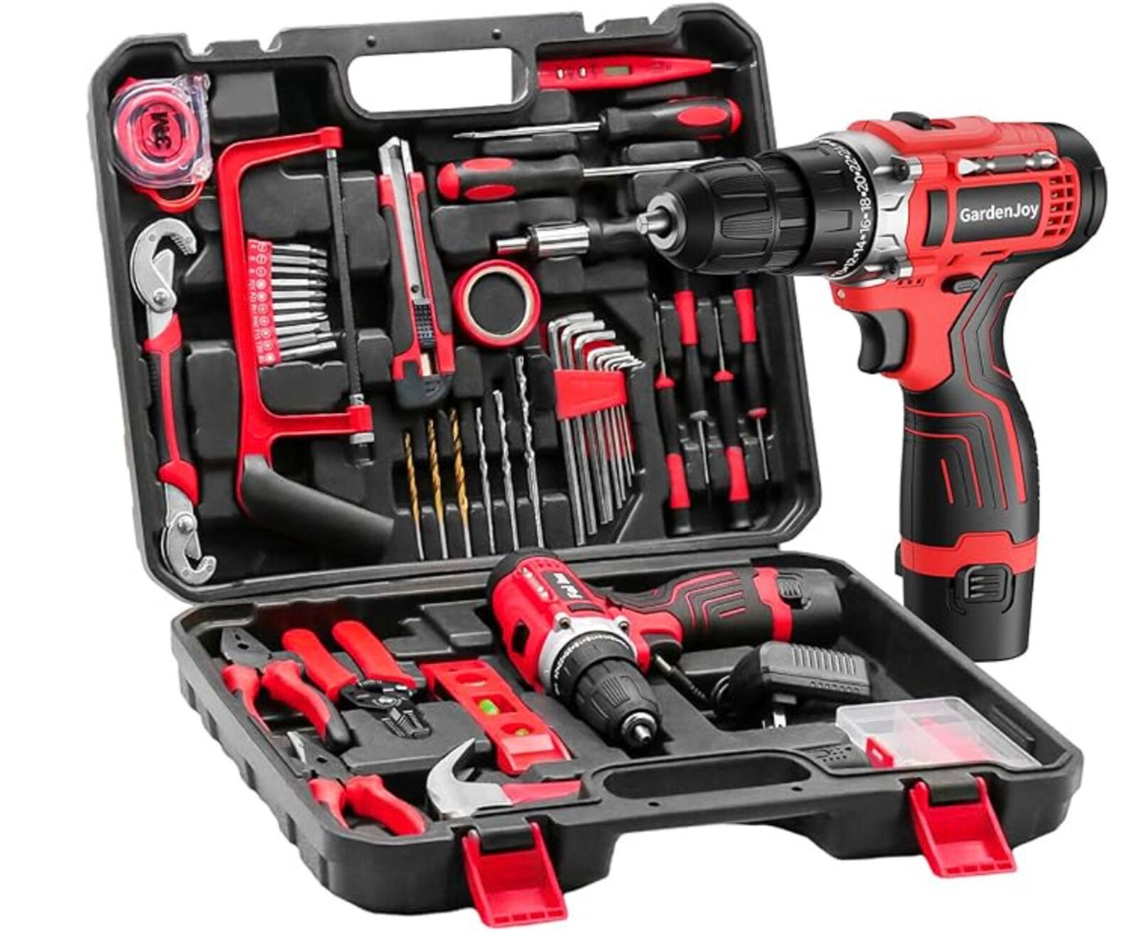 85 Pcs Household Tool Set With 12V Power Drill, Cordless Drill Tool Kit ...