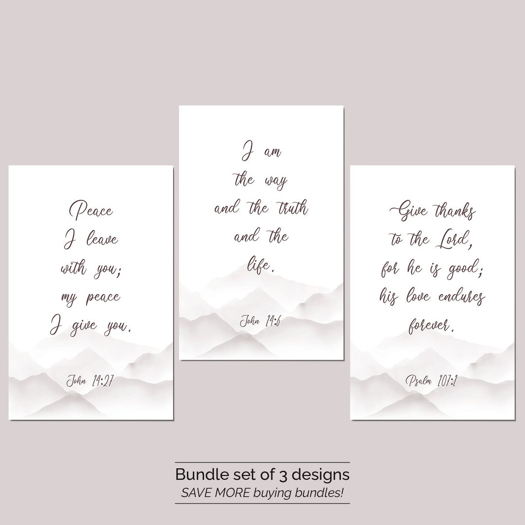 Bundle Set of 3 Bible Verses Digital Download Digital Print Printable ...