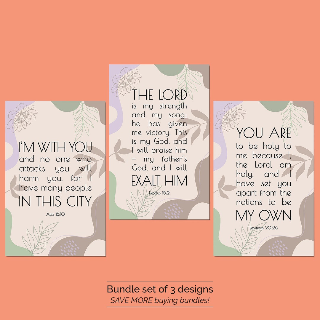 Bundle Set of 3 Bible Verses Digital Download Digital Print Printable ...