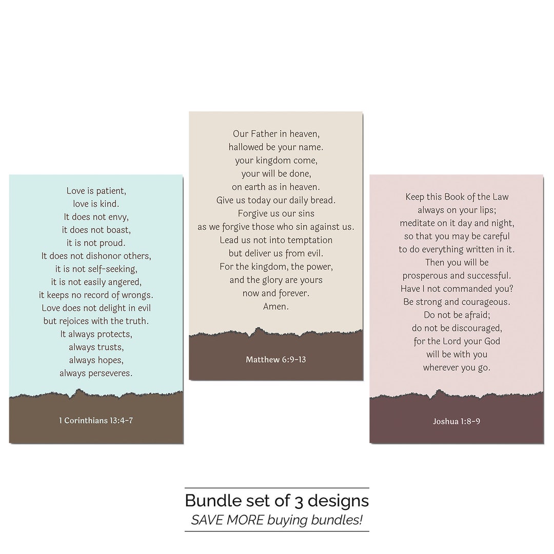 Bundle Set of 3 Bible Verses Digital Download Digital Print Printable ...