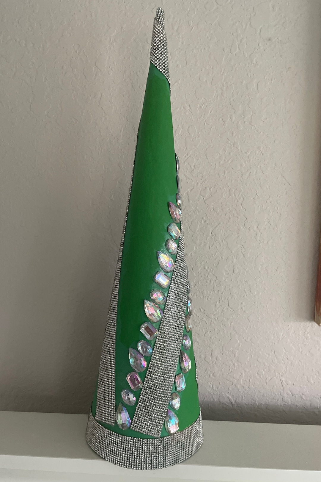 Green Decorative Cone Tree. Paper Mache Cone. Unique Gift. Halloween ...