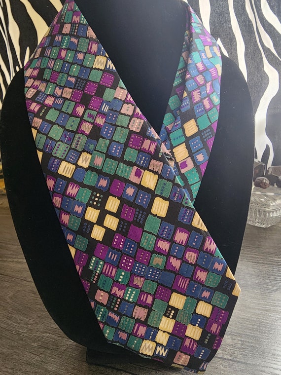 100% Silk Retro Tie - Gem