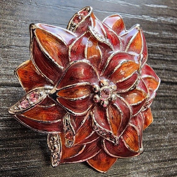 Enamel Monet Flower Brooch - Gem