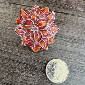 Enamel Monet Flower Brooch - Etsy