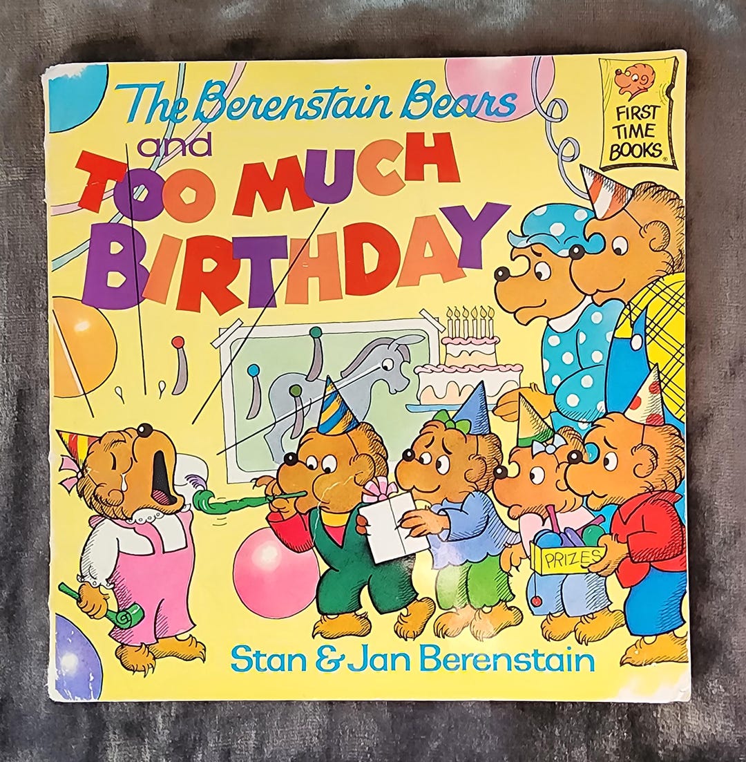 The Berenstain Bears and Too Much Birthday - Etsy