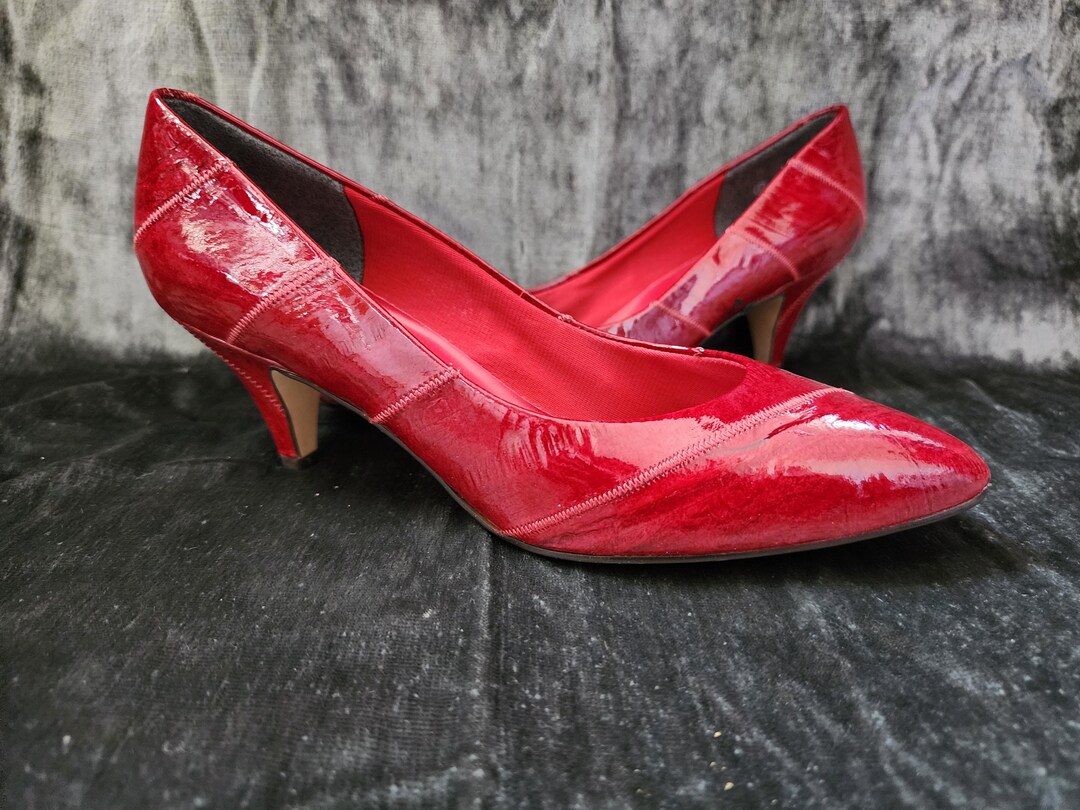 Bright Red Eel Skin Pumps - Etsy