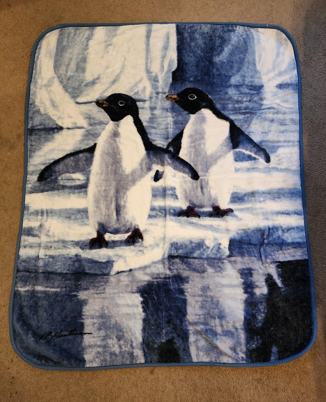 Retro Penguin Blanket - Etsy