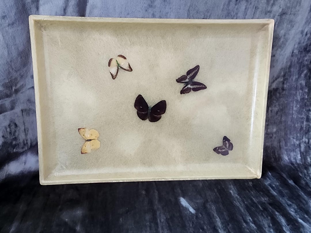 Vintage Mid-century Modern Fiberglass Butterfly Serving Tray - Etsy UK