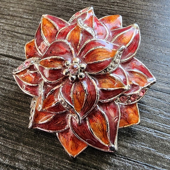 Enamel Monet Flower Brooch - Gem