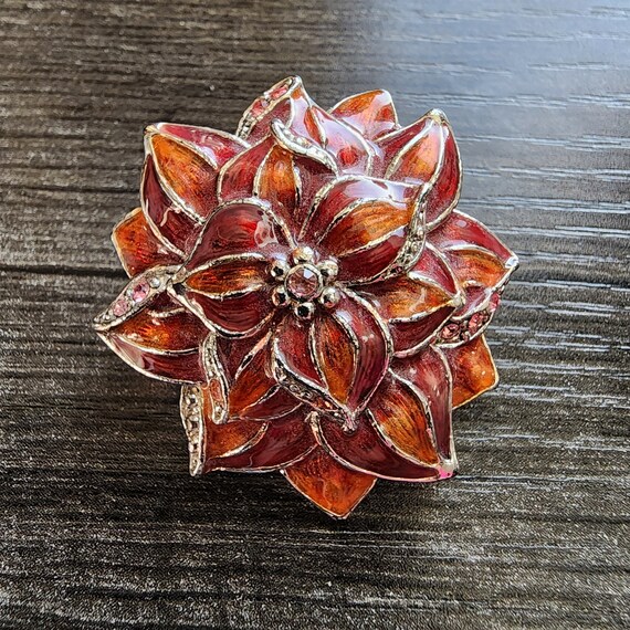 Enamel Monet Flower Brooch - Gem