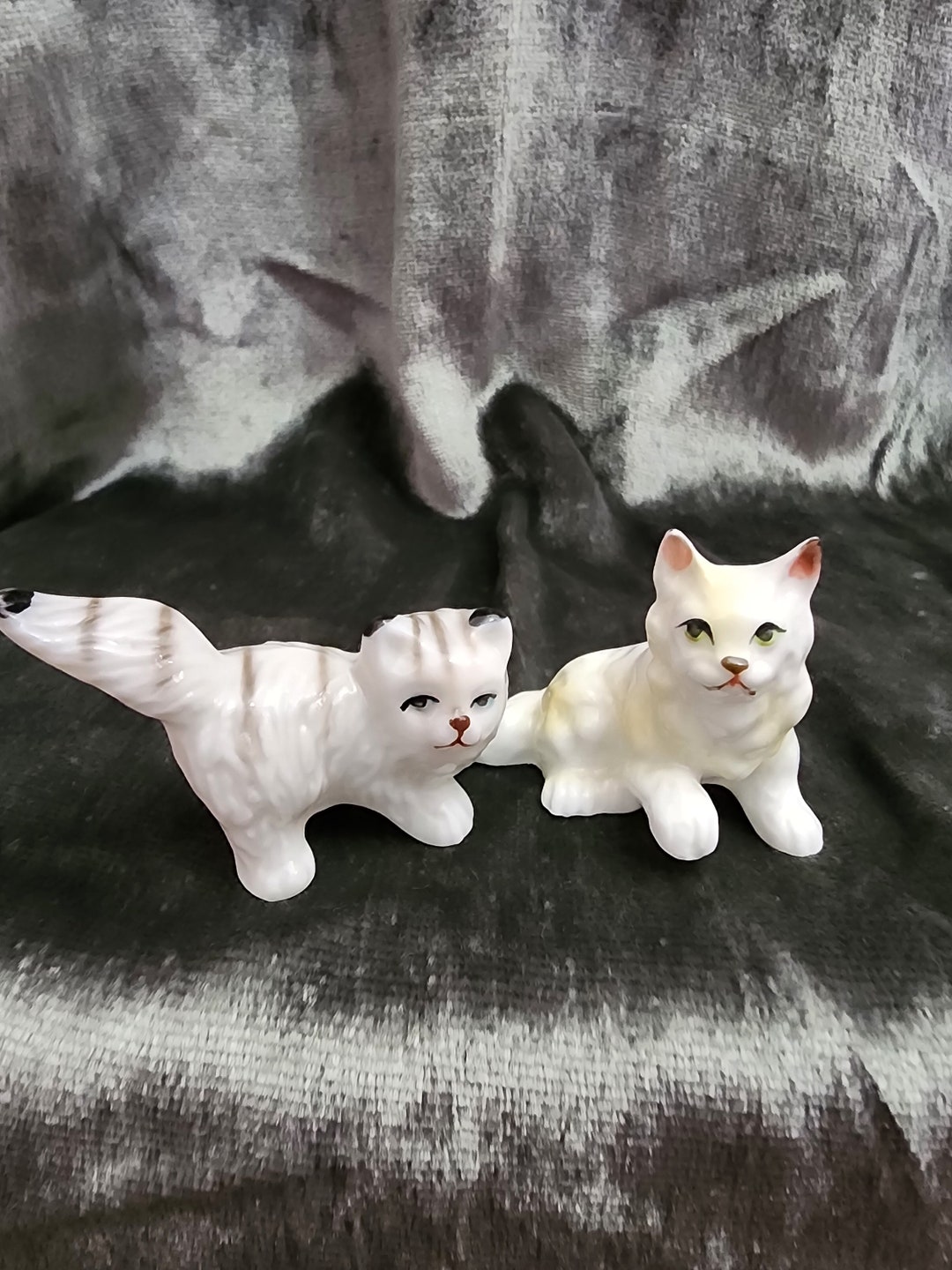 Vintage Cat Figurine Set - Etsy