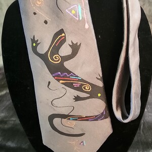 Gray Gecko Abstract Tie - Etsy