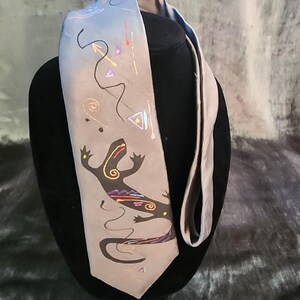 Gray Gecko Abstract Tie - Etsy