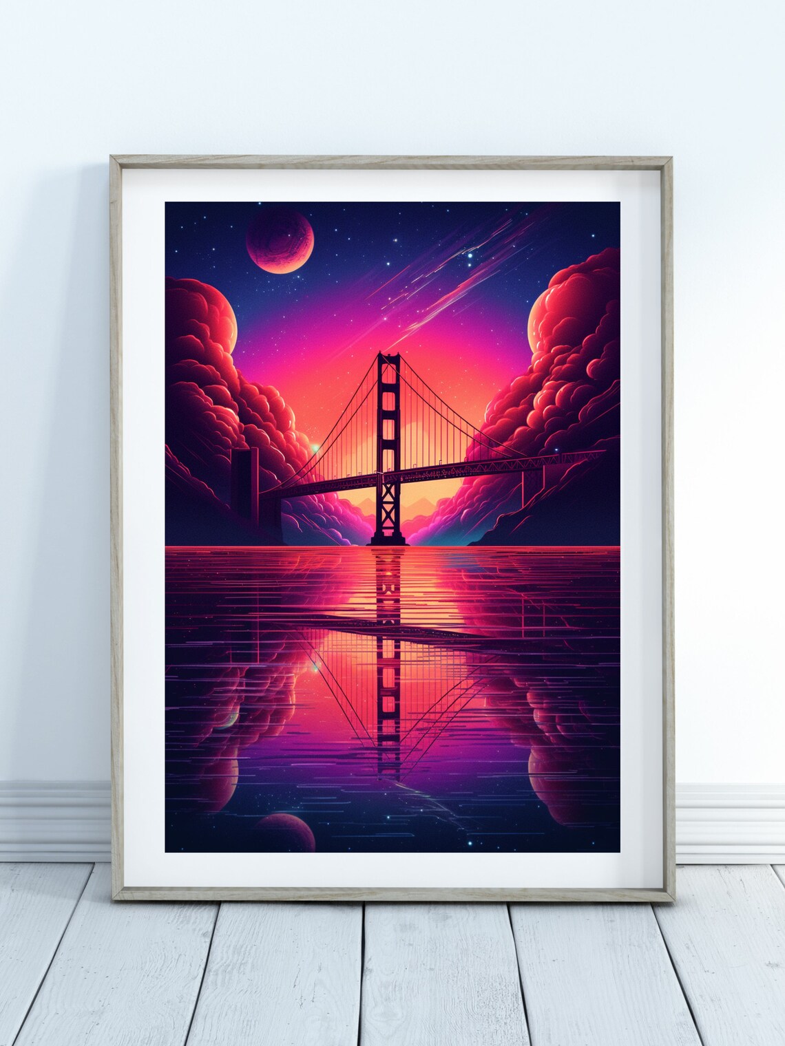 San Francisco Golden Gate Bridge Poster | Retro Sunset City Decor ...