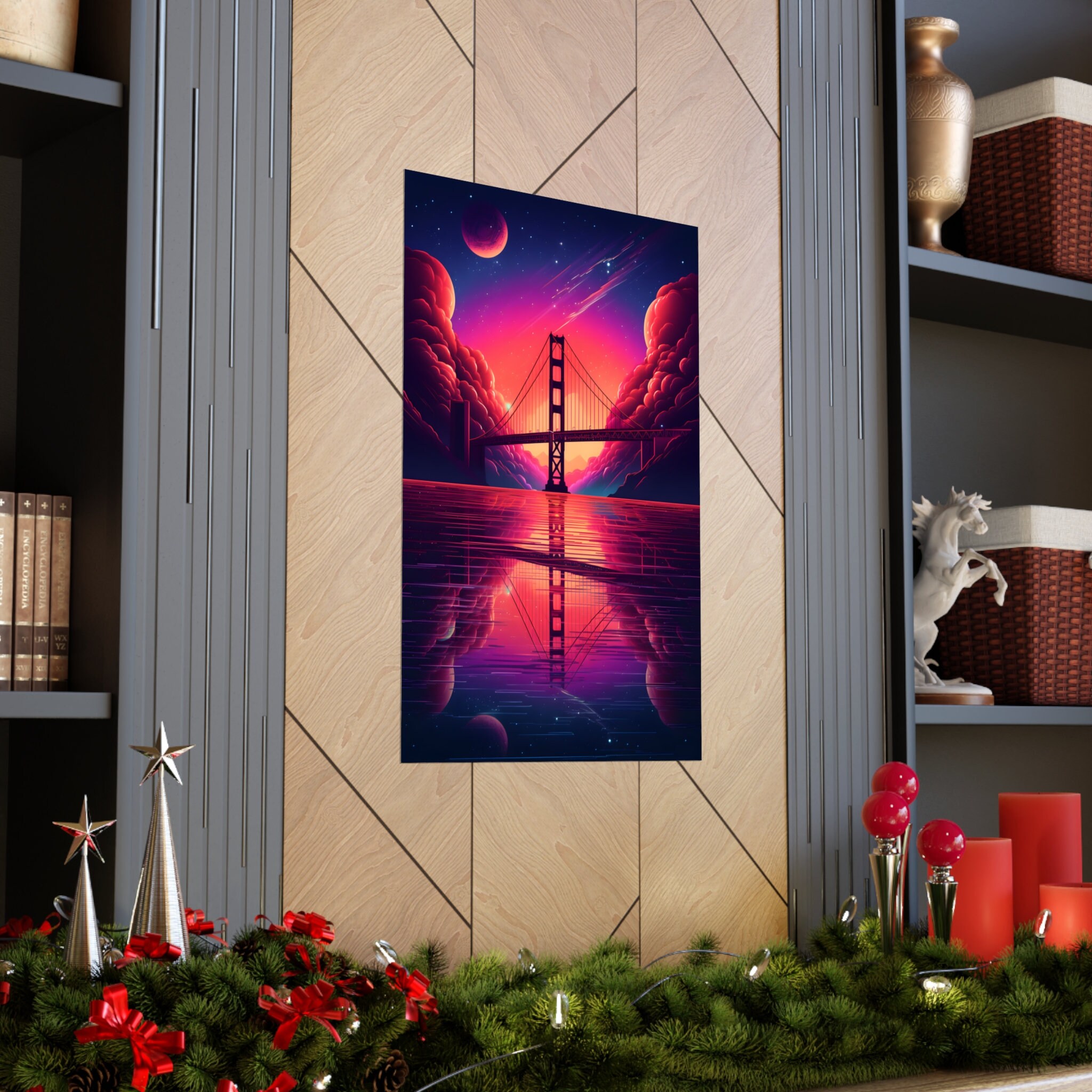 San Francisco Golden Gate Bridge Poster | Retro Sunset City Decor ...