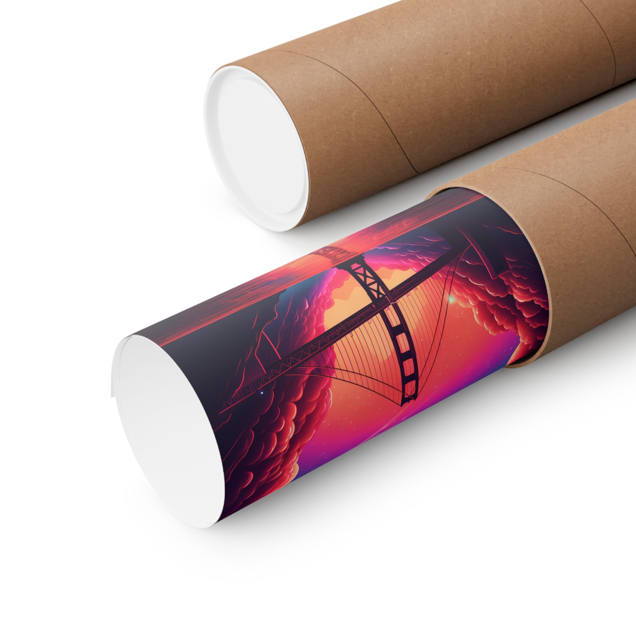 San Francisco Golden Gate Bridge Poster Retro Sunset City Decor '80s ...