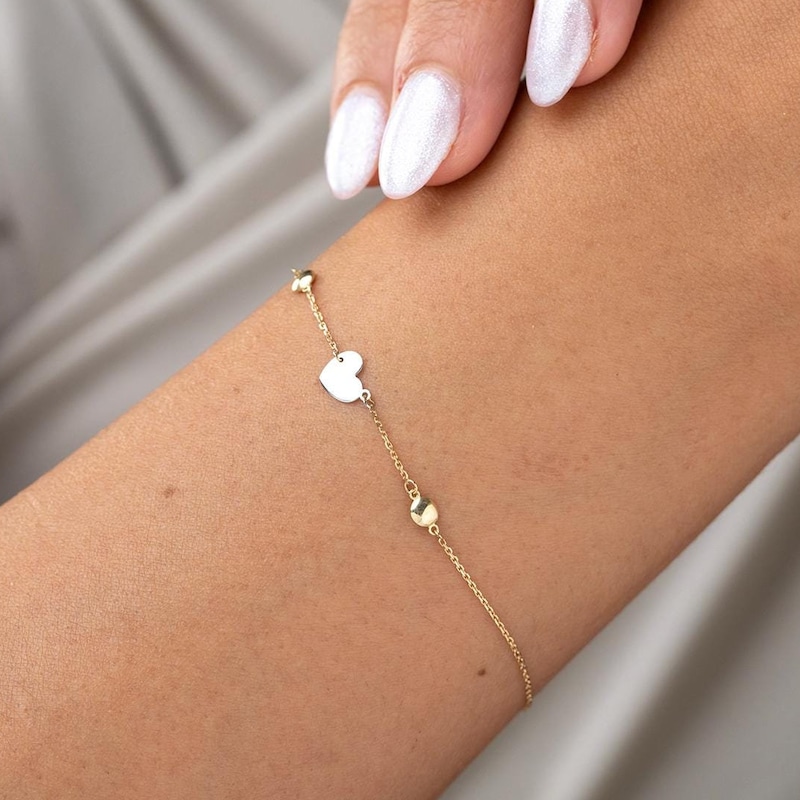 Gold Heart Bracelet - Etsy