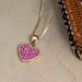 Ruby Heart Necklace 10K Gold, Ruby Heart Pendant Solid Gold, Valentine ...