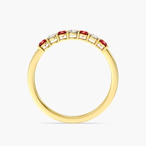 Ruby Diamond Alternating Ring 14K 18K Gold, Ruby Ring, Ruby Wedding ...