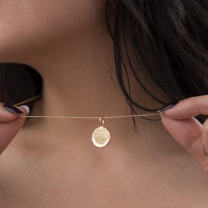 10K Gold First Holy Communion Medallion 15mm, 10K Solid Gold First Holy ...