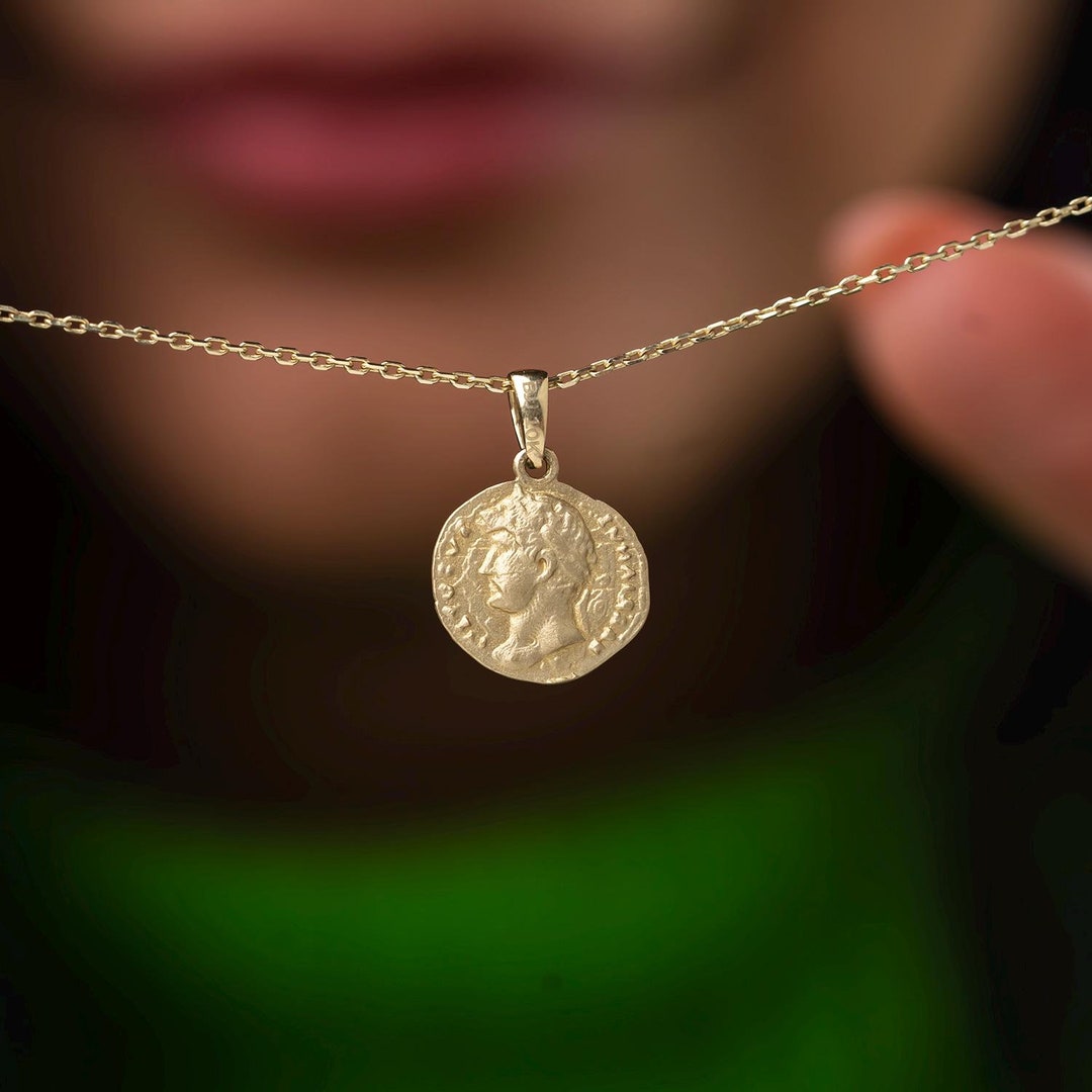 10K Gold Alexander the Great Necklace, 10K Solid Gold Alexander the ...