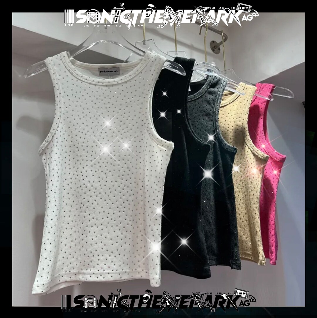 Swarovski Encrusted Diamond TANK TOPS 5 Colors UNISEX - Etsy
