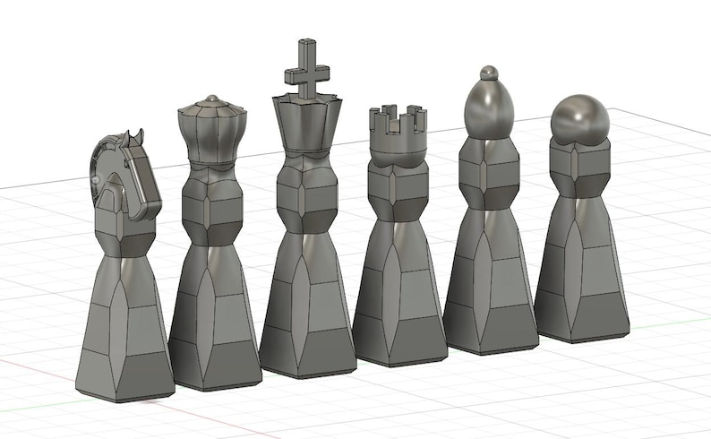 Complete Chess Set STL 3D Print File - Etsy
